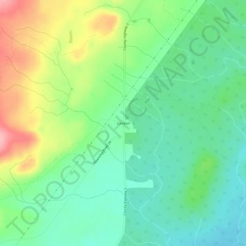 Mapa topográfico London, altitude, relevo