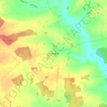 Mapa topográfico Irnham, altitude, relevo