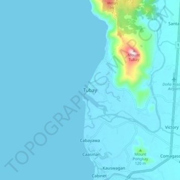Mapa topográfico Tubay, altitude, relevo