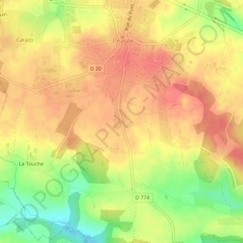 Mapa topográfico Clamart, altitude, relevo