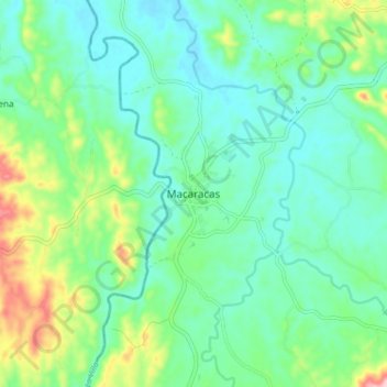 Mapa topográfico Macaracas, altitude, relevo