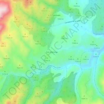 Mapa topográfico Don Domingo, altitude, relevo