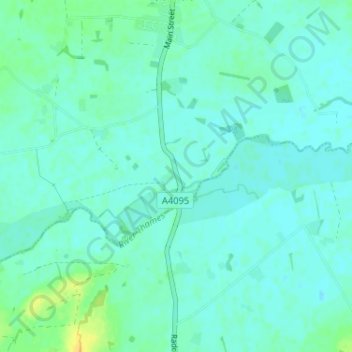Mapa topográfico Radcot, altitude, relevo