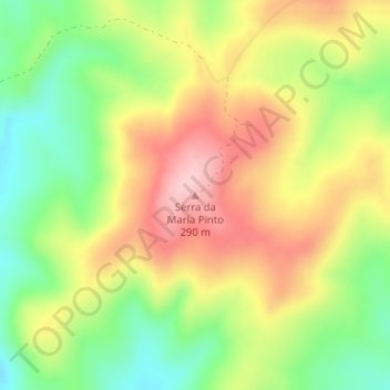 Mapa topográfico Serra da Maria Pinto, altitude, relevo