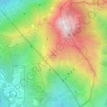 Mapa topográfico Miu Ko Toi, altitude, relevo