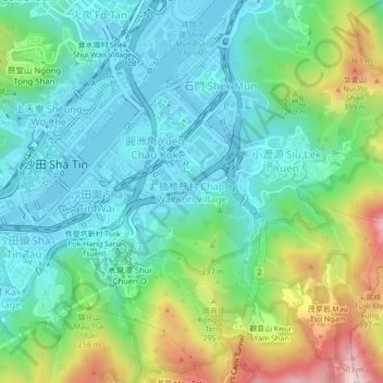Mapa topográfico Chap Wai Kon Village, altitude, relevo