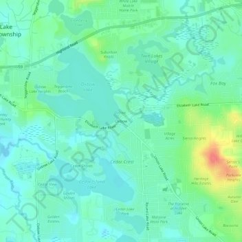 Mapa topográfico Oxbow, altitude, relevo