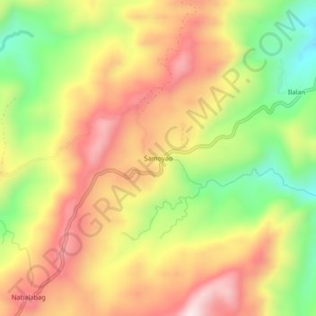 Mapa topográfico Samoyao, altitude, relevo