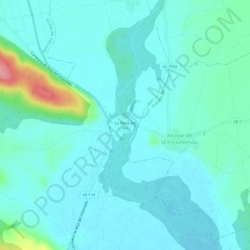 Mapa topográfico La Nora del Río, altitude, relevo