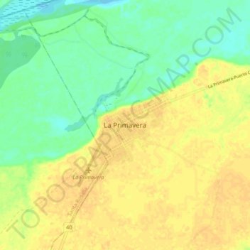 Mapa topográfico La Primavera, altitude, relevo