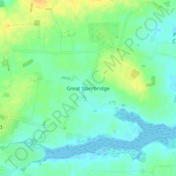Mapa topográfico Great Stambridge, altitude, relevo