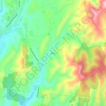 Mapa topográfico Berg, altitude, relevo