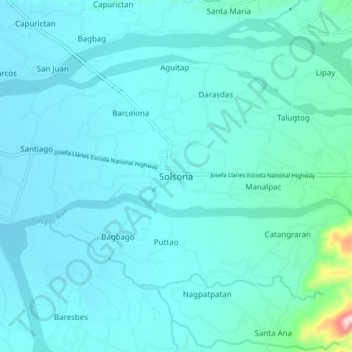 Mapa topográfico Solsona, altitude, relevo