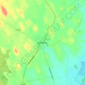 Mapa topográfico Bellaghy, altitude, relevo