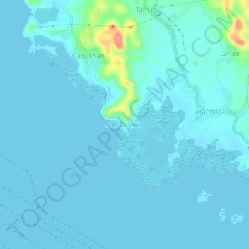 Mapa topográfico Sto. Rosario, altitude, relevo