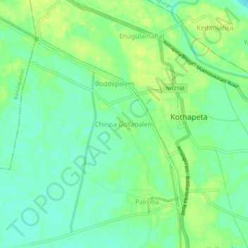 Mapa topográfico Chinna Gollapalem, altitude, relevo