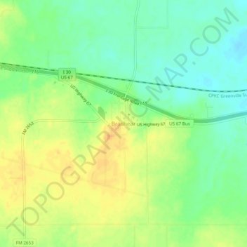 Mapa topográfico Brashear, altitude, relevo