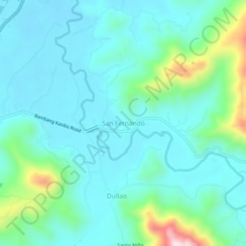 Mapa topográfico San Fernando, altitude, relevo