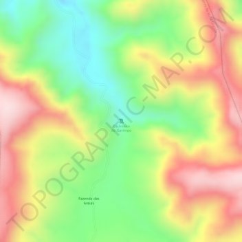 Mapa topográfico Cachoeira do Garimpo, altitude, relevo