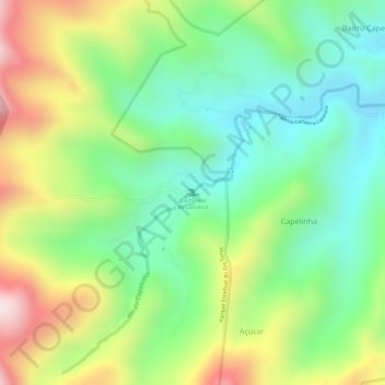 Mapa topográfico Cachoeira do Lamarca, altitude, relevo