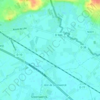 Mapa topográfico La Crèche, altitude, relevo