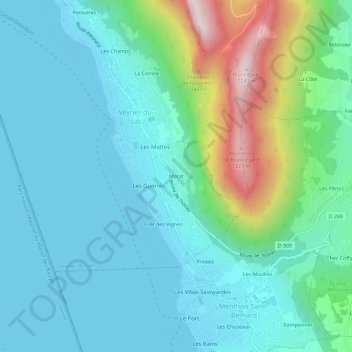 Mapa topográfico Morat, altitude, relevo