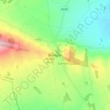 Mapa topográfico Windgap, altitude, relevo