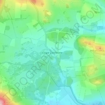 Mapa topográfico Logie Coldstone, altitude, relevo