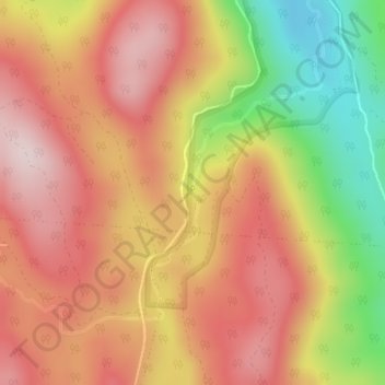 Mapa topográfico Murrindindi Cascades, altitude, relevo