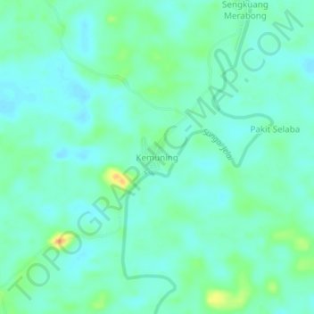 Mapa topográfico Kemuning, altitude, relevo