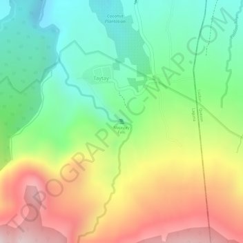 Mapa topográfico Majayjay Falls - Taytay Falls, altitude, relevo