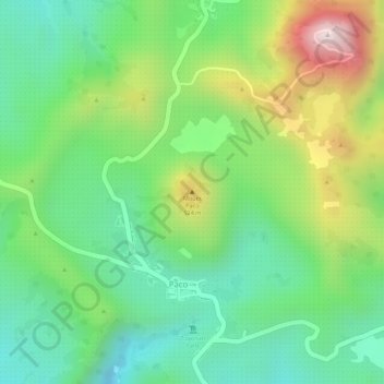Mapa topográfico Mount Paco, altitude, relevo