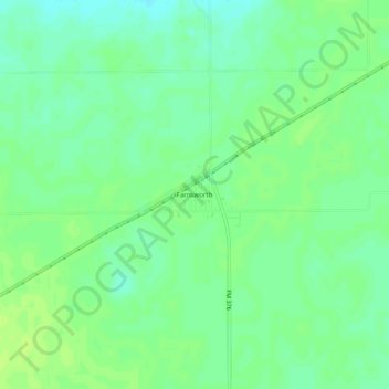 Mapa topográfico Farnsworth, altitude, relevo