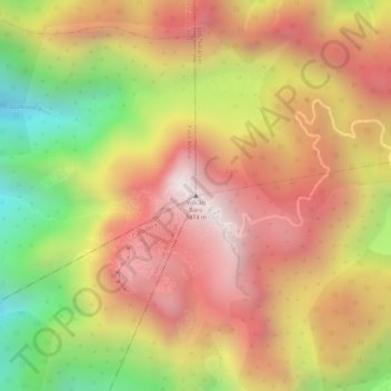 Mapa topográfico Volcán Barú, altitude, relevo