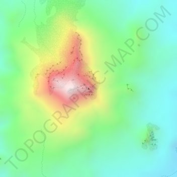 Mapa topográfico Tahat, altitude, relevo