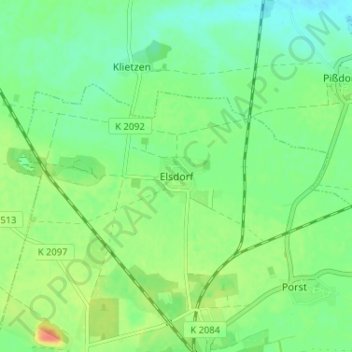 Mapa topográfico Elsdorf, altitude, relevo