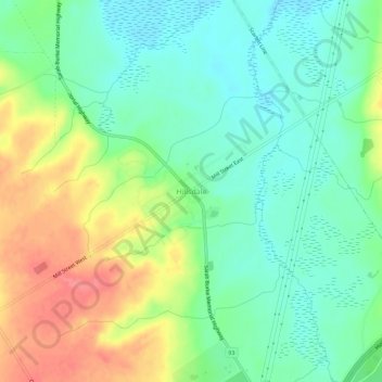 Mapa topográfico Hillsdale, altitude, relevo