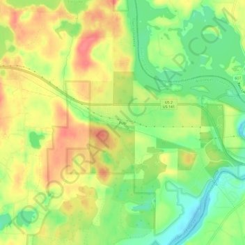 Mapa topográfico Pulp, altitude, relevo