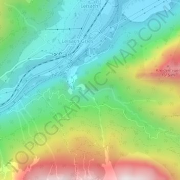 Mapa topográfico Galitzenklamm, altitude, relevo