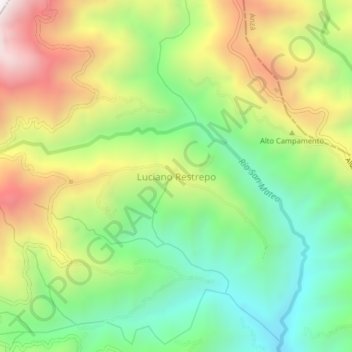 Mapa topográfico Luciano Restrepo, altitude, relevo