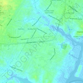 Mapa topográfico Seagate, altitude, relevo