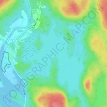 Mapa topográfico Sherbrooke Lake, altitude, relevo