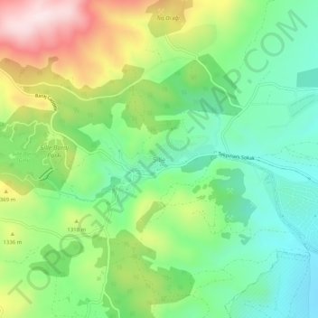 Mapa topográfico Sille, altitude, relevo