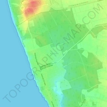 Mapa topográfico Roche, altitude, relevo