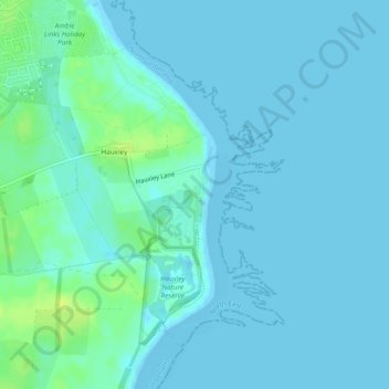 Mapa topográfico Low Hauxley, altitude, relevo