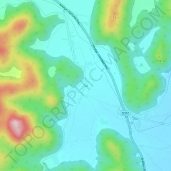 Mapa topográfico Tat, altitude, relevo