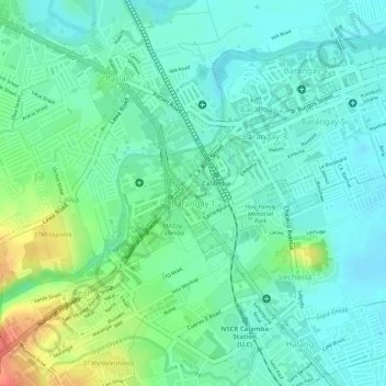 Mapa topográfico Barangay 1, altitude, relevo