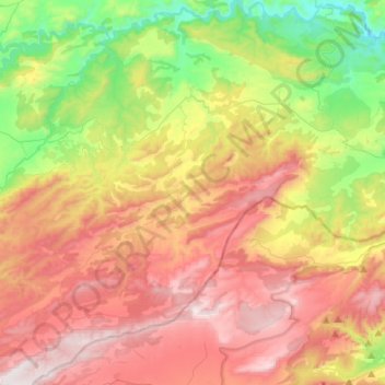 Mapa topográfico Letur, altitude, relevo