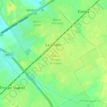 Mapa topográfico La Unión, altitude, relevo