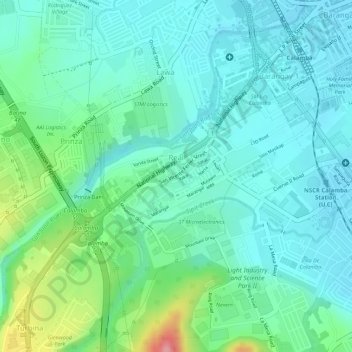 Mapa topográfico Real, altitude, relevo
